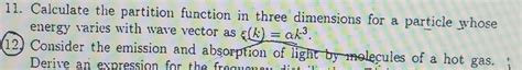 Solved Calculate The Partition Function In Three Dimensions