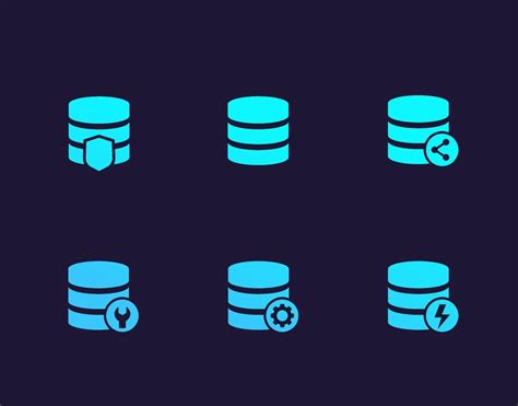 Database Data Storage Vector Icons Set 5204322 Vector Art At Vecteezy