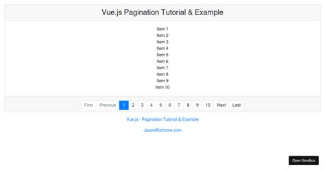 Vuejs Pagination Tutorial And Example Codesandbox