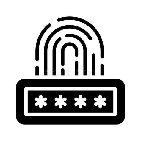 Fingerprint Cyber Security Icon Digital Security Authentication Concept Stock Vector
