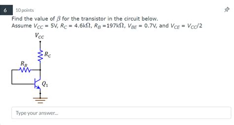 Solved points Find the value of β for the transistor in Chegg