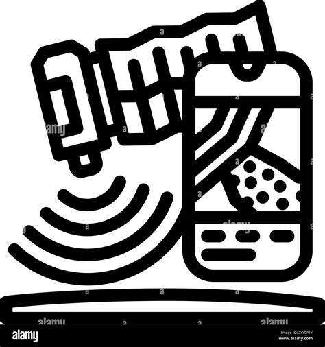 Satellite For Field Mapping Line Icon Vector Illustration Stock Vector