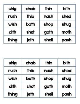 CH SH TH Real Nonsense Word Sort By Boisvert Fabulous Fun Factory