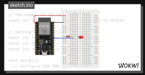 Led Brightness Control Using Pwm In Esp 32 Wokwi Esp32 Stm32