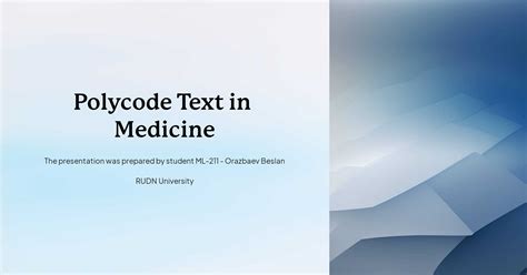 Polycode Text In Medicine