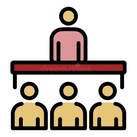 lecture class speaker icon color outline vector stock vector