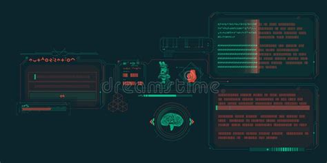 sci fi hud interface for data research stock vector illustration of space universe 289122421