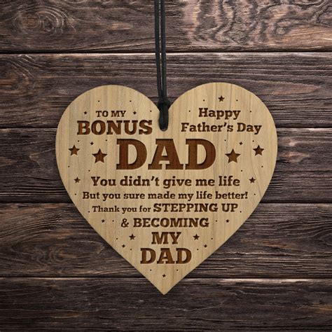 Step Dad Fathers Day T Engraved Heart Step Dad Ts For Him