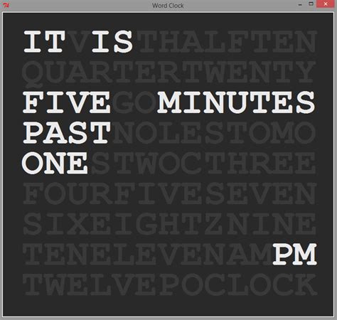 GitHub Whosnorman Word Clock Python Canvas Word Clock