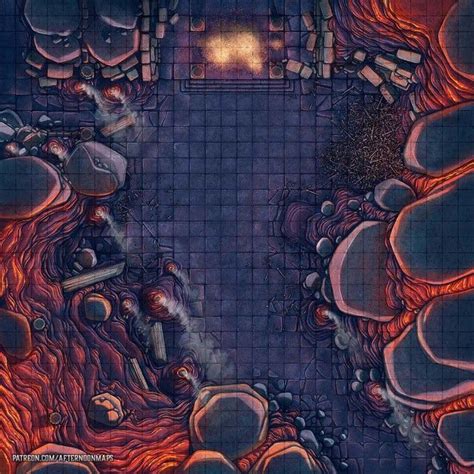 The Lava Chamber Lair Battle Map 30x30 Roll20 In 2021 Fantasy