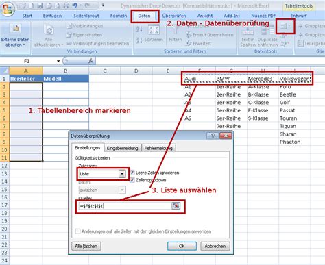Excel Dropdown Erweitern