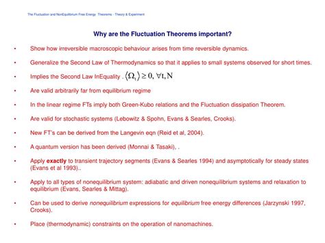Ppt The Fluctuation And Nonequilibrium Free Energy Theorems Theory And Experiment Powerpoint