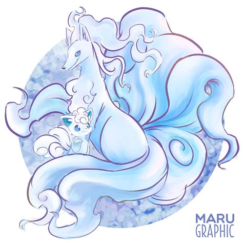 Alolan Vulpix And Alolan Ninetales Pokemon Drawn By Marumarugraphic