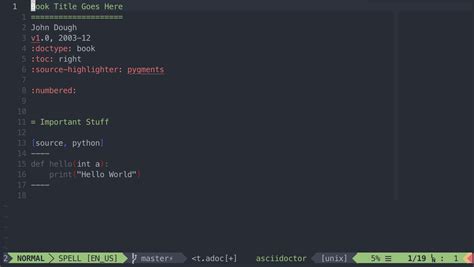 Code Block Syntax Highlighting Issue 59 Habamax Vim Asciidoctor
