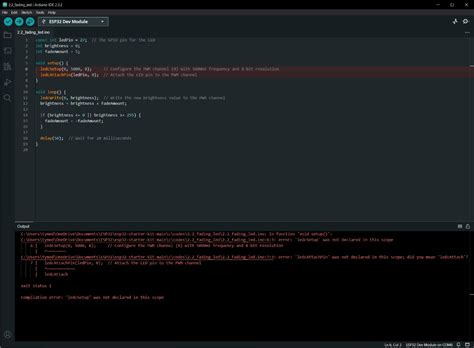 Please Help Compilation Error LedcSetup Was Not Declared In This Scope General Discussion