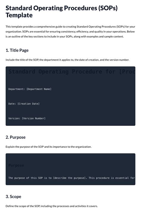 Standard Operating Procedures Sops Template Collaborative Docs For Teams