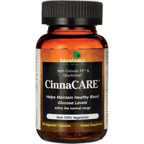 Futurebiotics Cinnacare 60 Veggie Capsules Healthy Glucose Levels