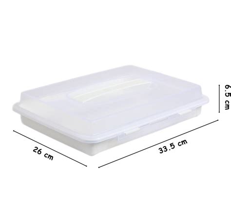 Rectangular Cake Carrier Plastic Food Storage Box 335x65x26cmwh