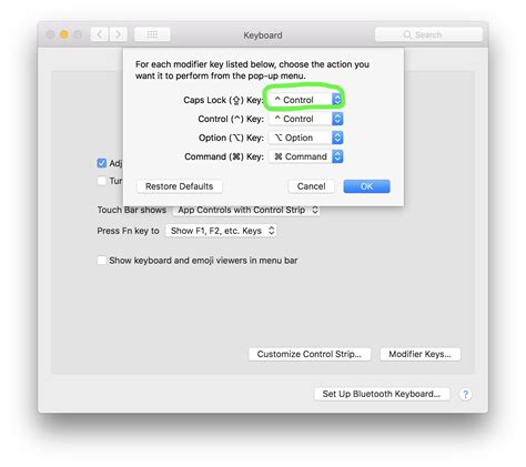 Mapping Caps Lock Key To Control Key