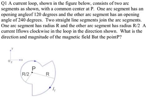 SOLVED Q A Current Loop Shown In The Figure Below Consists Of Two Arc Segments As Shown With
