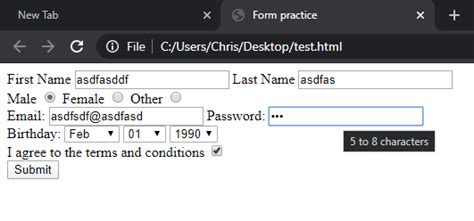 Validation Pattern Attribute Simply Not Working In Html Form Stack