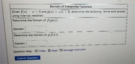 Solved Domain Of Composite Functions Given F X X And Chegg