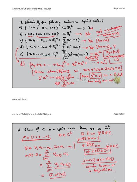 Lecture 25 26 Tut Cyclic Mtl744 Pdf