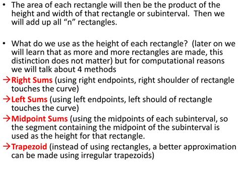 Ppt Approximating The Area Under A Curve Using Riemann Sums