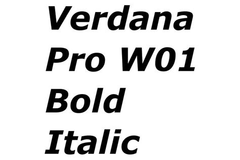 Verdana Pro W01 Bold Italic Font Free Font Download