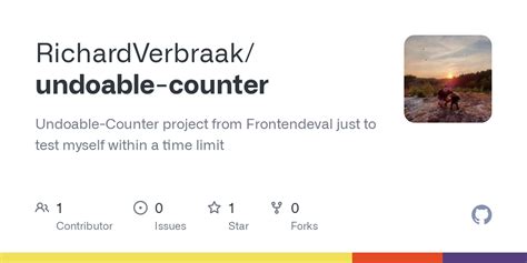 Github Richardverbraakundoable Counter Undoable Counter Project