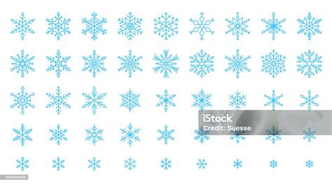 Snowflake Simple Color Line Icons Snow Vector Set Stock Illustration Download Image Now