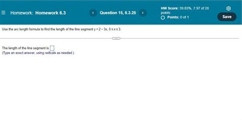 solved homework homework 6 3 use the arc length formula to