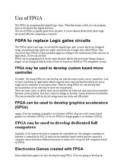 Use Of Fpga Pdf