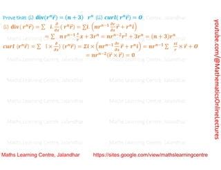 Advanced Mathematics Vector Calculus Dell Applied To Point Functions Lecture Pdf