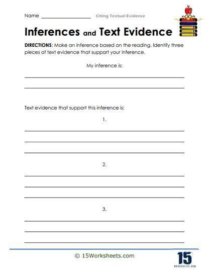 improve analytical skills inferences and text evidence worksheet for