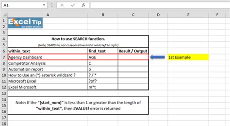 How To Use SEARCH Function In Microsoft Excel