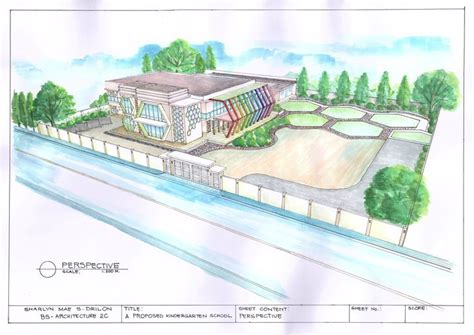 Kindergarten Perspective Architecture Design Architecture Outdoor