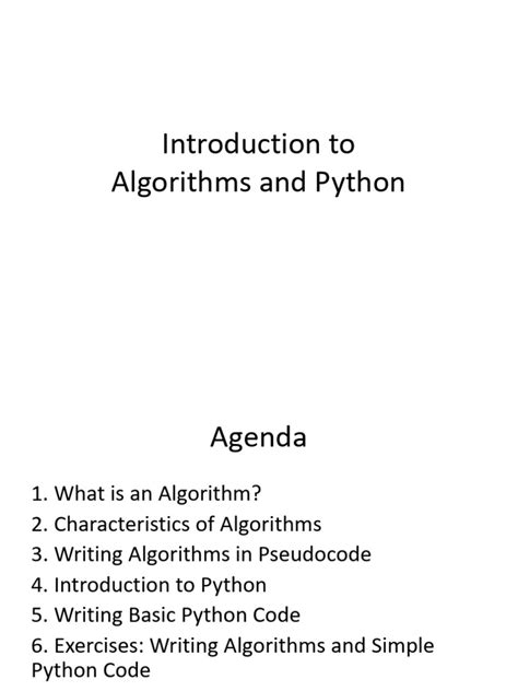 Lec1 Intro To Algorithm And Python Pdf Programming Language Algorithms