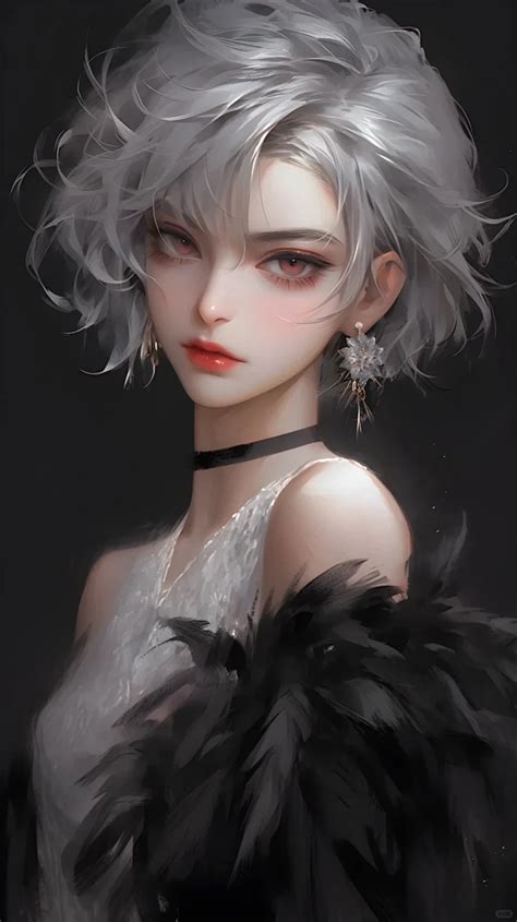 Ai绘画之女鹅太酷啦（附关键词）图片自用图片素材 花瓣网