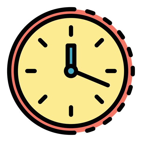 Retro Wall Clock Icon Color Outline Vector 15246927 Vector Art At Vecteezy