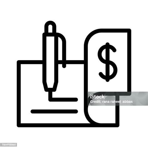 비즈니스 및 투자계약서 은행 수표 편집 가능한 개요 아이콘 0명에 대한 스톡 벡터 아트 및 기타 이미지 0명 경제 금융 Istock