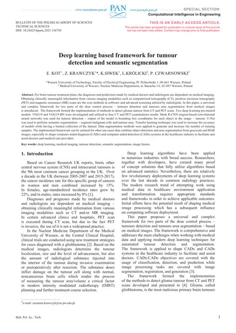 pdf deep learning based framework for tumour detection and semantic