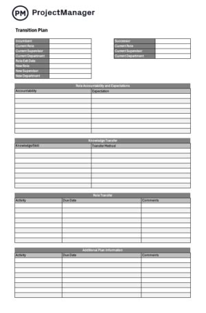 Transition Plan Template ProjectManager
