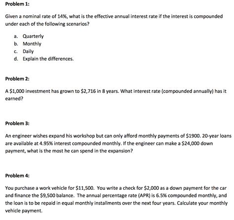 Solved Given A Nominal Rate Of What Is The Effective Chegg