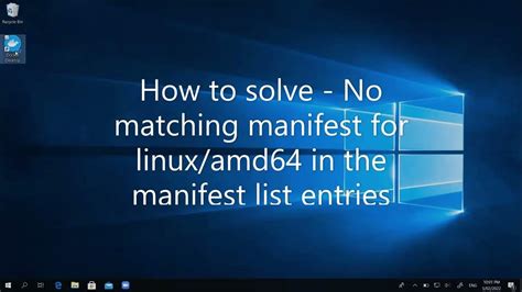 Docker No Matching Manifest For Linuxamd64 In The Manifest List