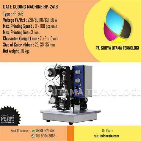 HP 241 Date Coding Machine PT Surya Utama Teknologi