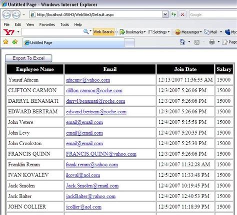 Export Datagrid To Excel In Revised Aspnet C Sql Blog