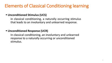 Elements Of Classical Conditioning Learning Pptx