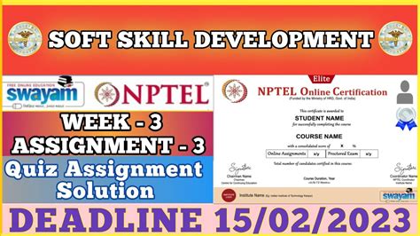 Soft Skills Nptel Assignment 3 Answers 2023 Nptel 2023 Answer Soft Skill Development 2023