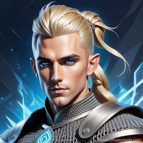 Half Elf Warrior With Blue Skin And Topknot Stable Diffusion Online